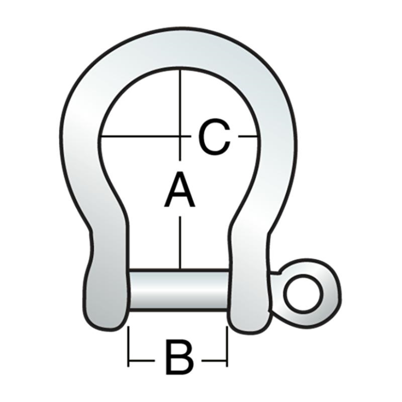 Harken 8mm Bow Shackle Stainless Steel 2117