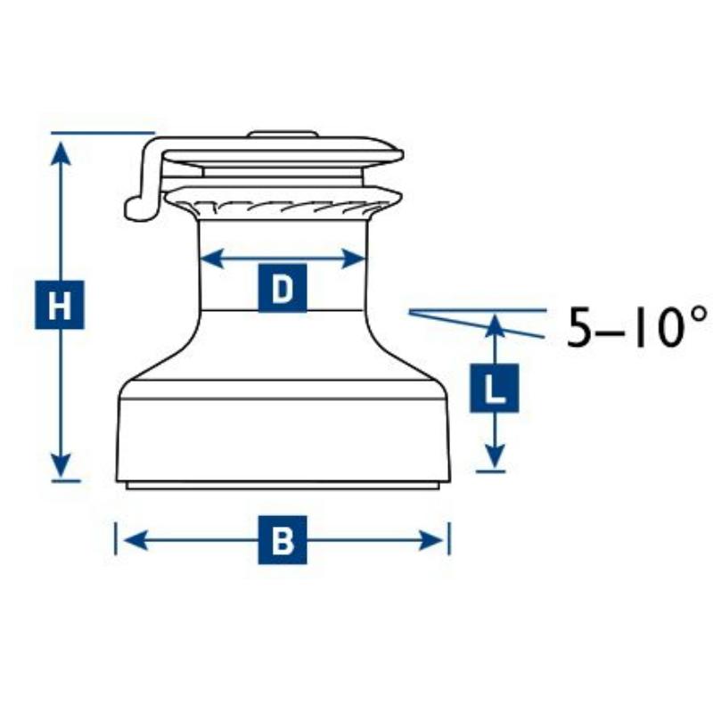 Lewmar Two Speed Standard Winch 16 Alloy - L49016030