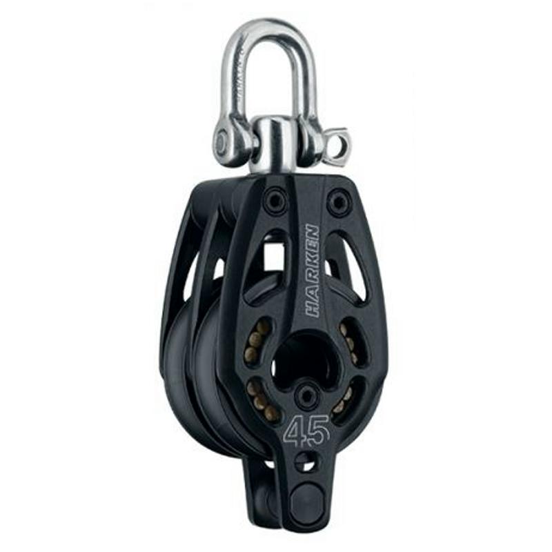 Harken 45 mm Double Black Magic Aluminium Swivel Block with Becket 3394 ...