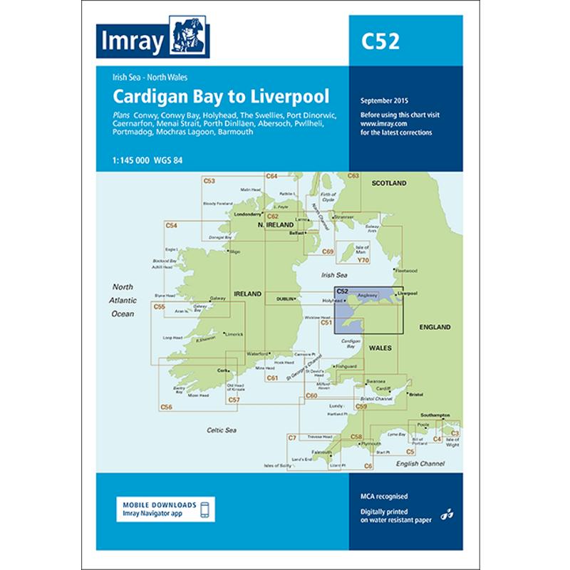 Imray Chart C52 Cardigan Bay to Liverpool - c52 c52 j160224