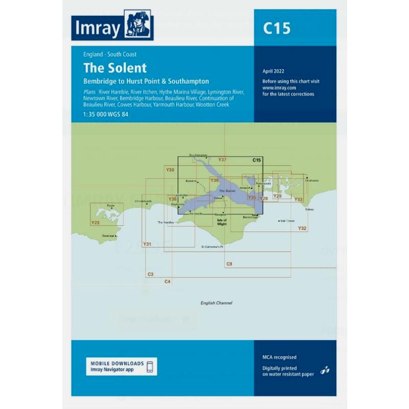 Imray Chart C15 The Solent - Bembridge to Hurst Point & Soton c15 j160224