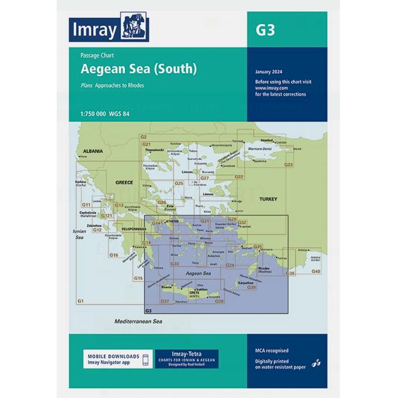 Imray Chart G3 Passage Chart - Aegean Sea (South) g03 j160224