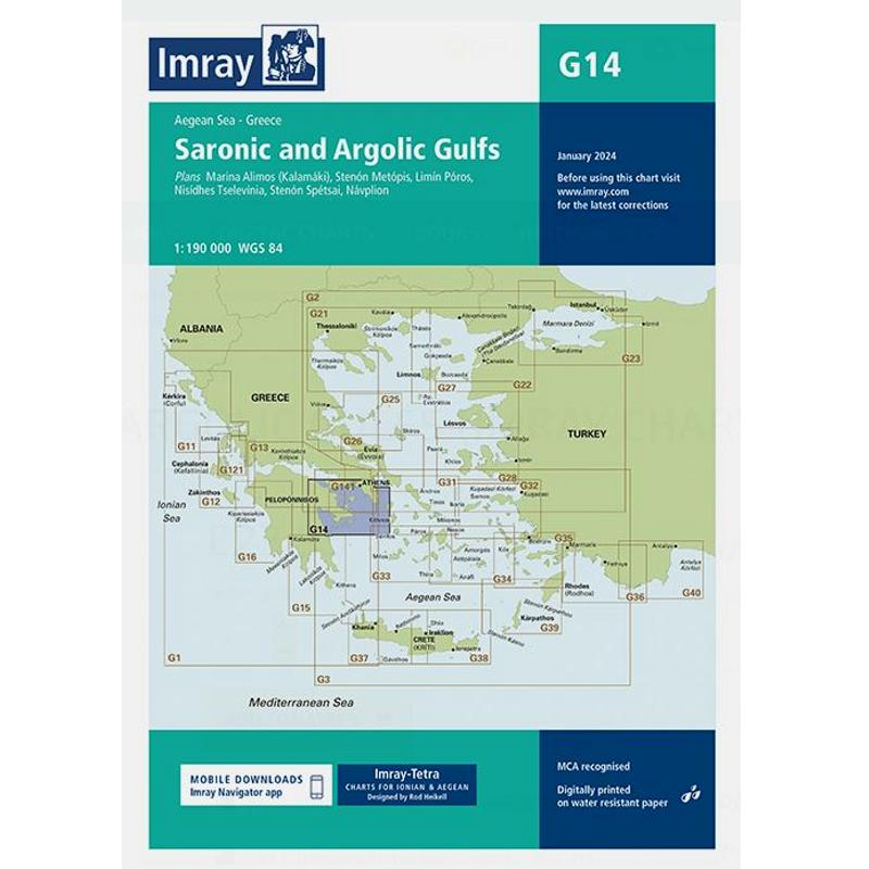 Imray Chart G14 Saronic and Argolic Gulfs - g14 g14 j160224