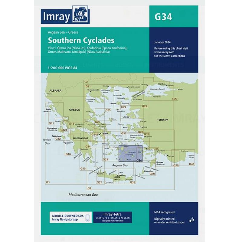 Imray Chart G34 Southern Cyclades - East Sheet - g34 g34 j160224