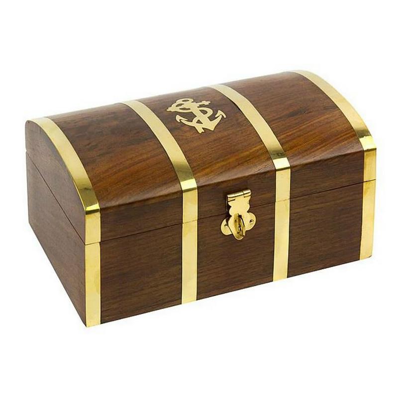 Nauticalia Desk Treasure Chest With Anchor Motif Small 7204 j160224