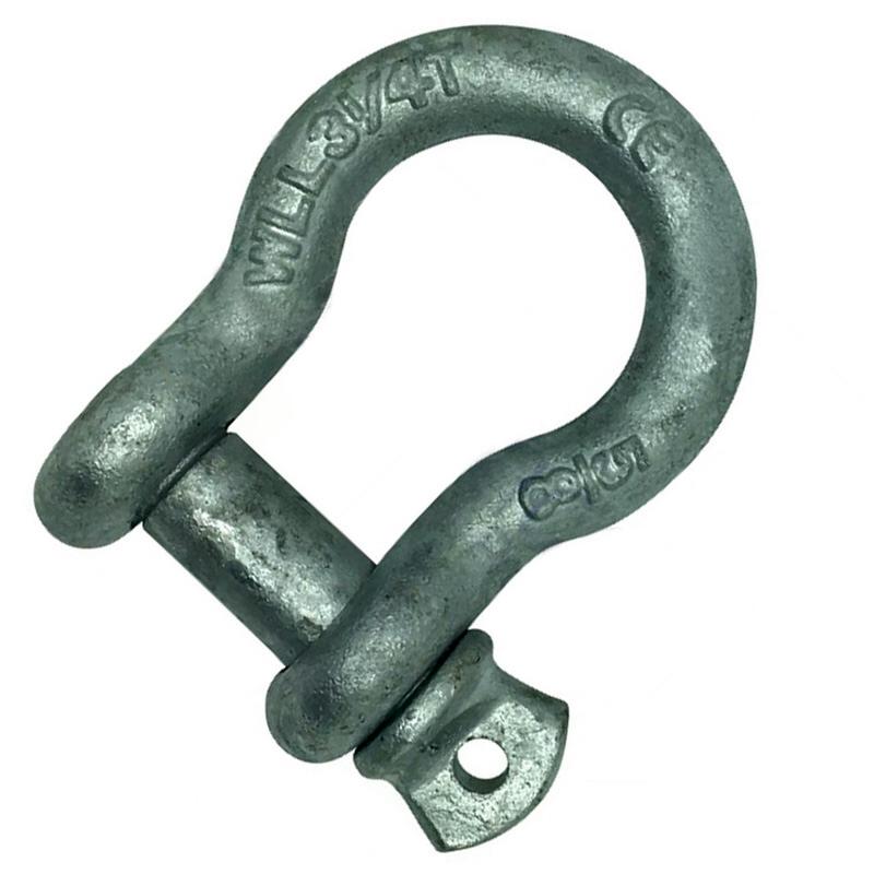 EDEC Load Rated Galvanised D Shackle 5/16" - 8 mm 906110 j160224