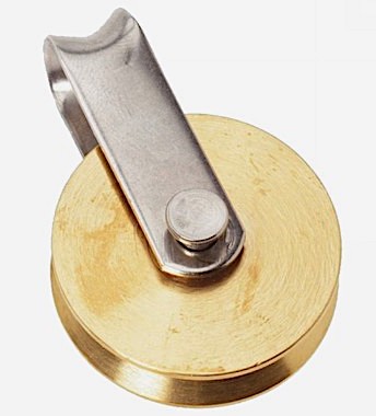 Barton Wire Rope Block: Brass Fixed Eye 35mm 91200 j160224