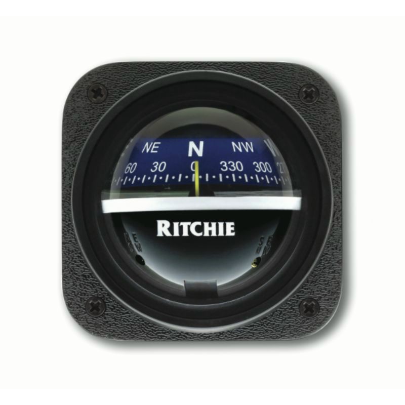 Ritchie Explorer Yacht Compass Bulkhead Mount Black Blue Face v-537b ...