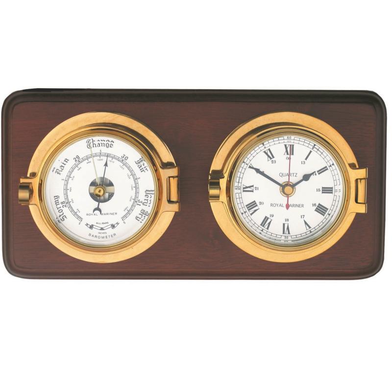 Meridian Zero Channel Clock and Barometer Set Brass 18034 j160224