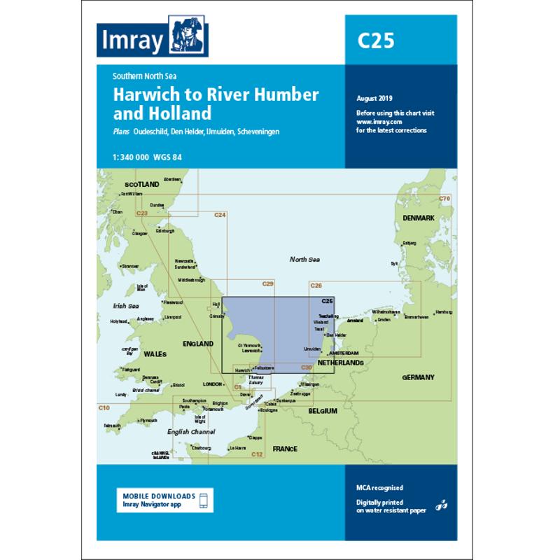 Imray Chart C25 Harwich to River Humber & Holland c25 j160224