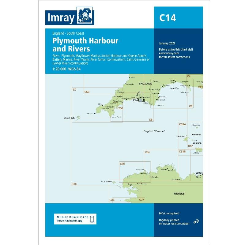 Imray Chart C14 Plymouth Harbours and Rivers - c14 c14 j160224