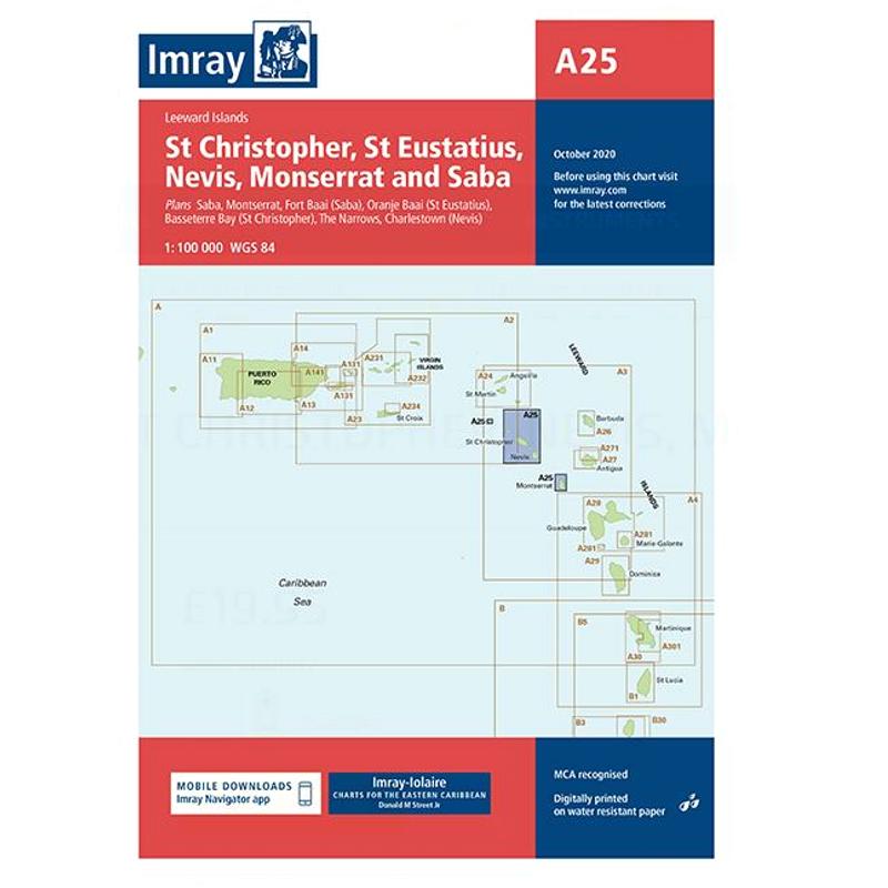 Imray Chart A25 Leeward Islands St Eustatius St Chrispother and more ...