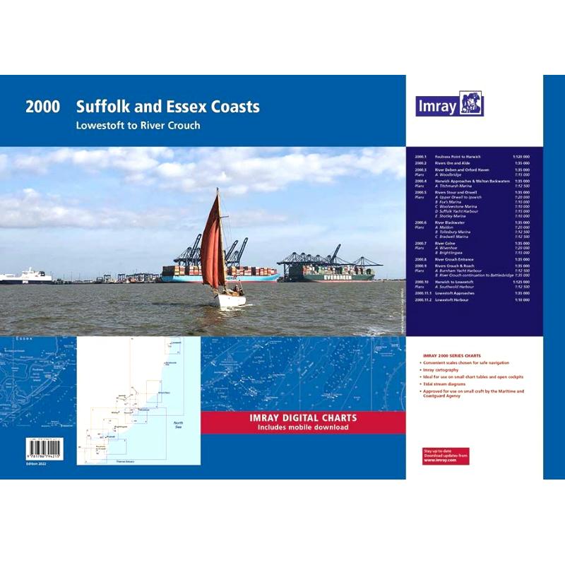 Imray Chart 2000 Suffolk and Essex Coasts Chart Atlas - 2000 2000 j160224