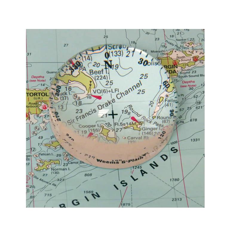 Weems & Plath Crystal Magnifier with Compass Rose X4 pla0003e j160224