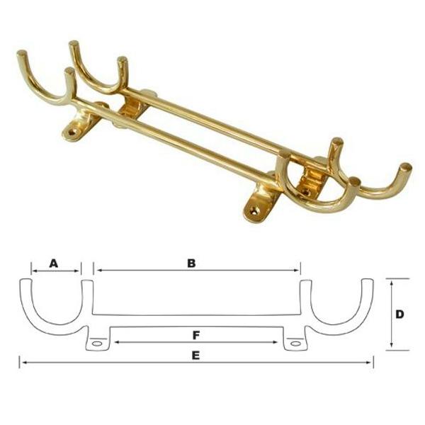 Plank and Pole Rack Double Ended Brass Pair n-70010 j160224