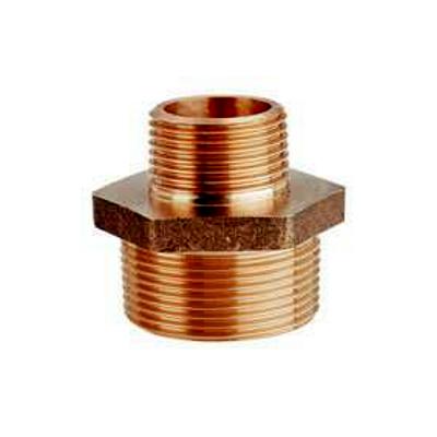 Bronze Male to Male Reducing Nipple 1" x 3/4"