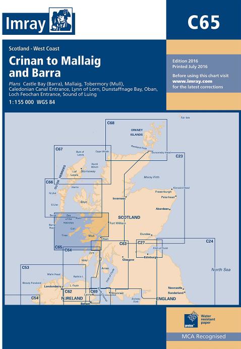 Imray Chart C65 Crinan to Mallaig and Barra - c65 c65 j160224