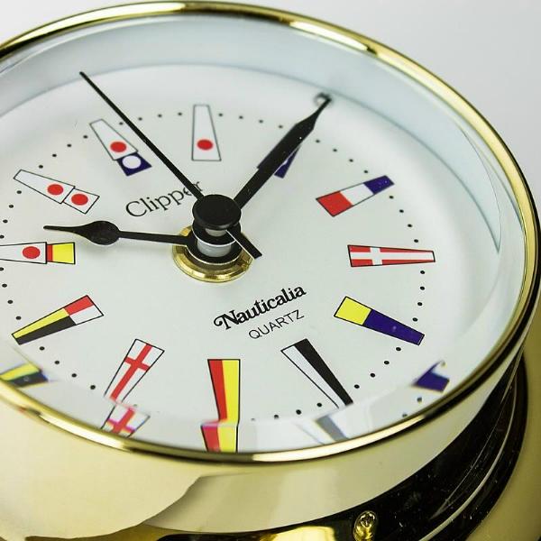 Nauticalia Clipper Code Flag Clock Brass 4.5" 6751 j160224