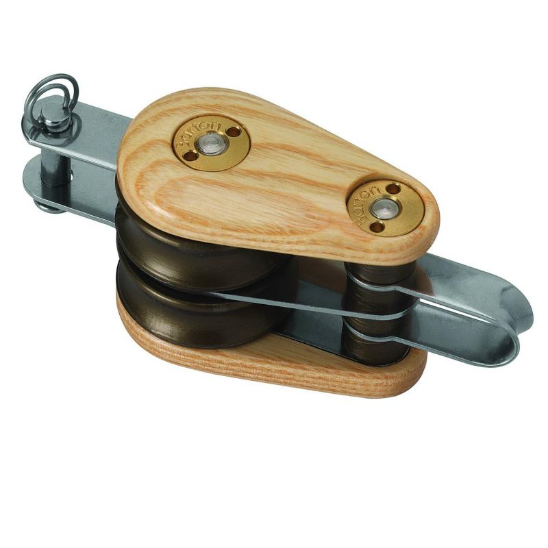 Barton Classic Wooden Block Double Fixed Eye Becket 30 mm 52230 j160224